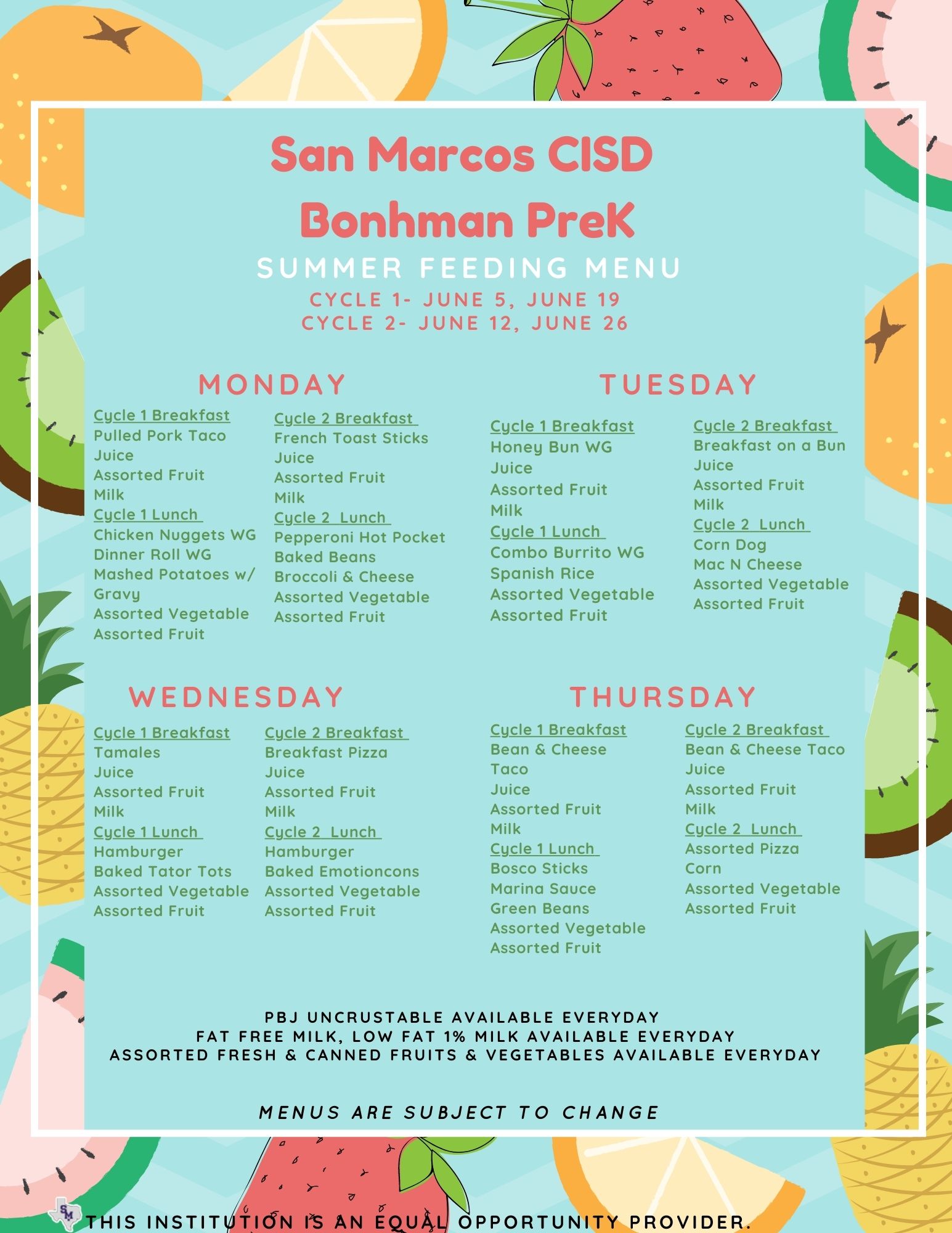 Child Nutrition / Summer Nutrition Program